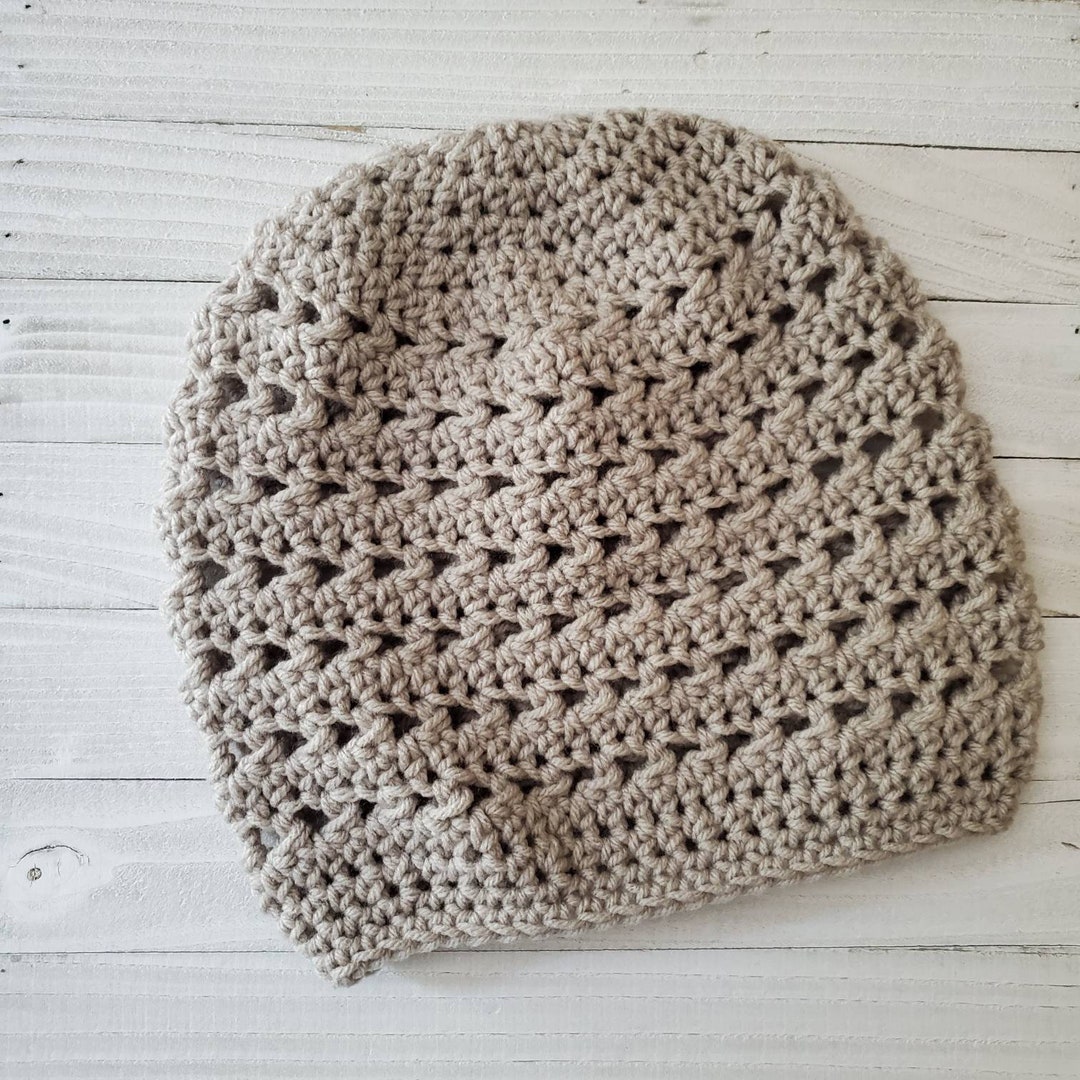The Open Stitch Slouchy Beanie in Linen / Slouchy Hat / Crochet Beanie ...