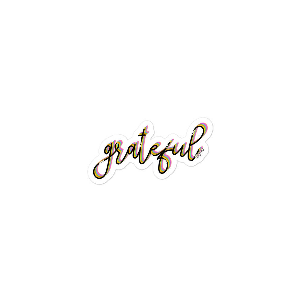 Grateful Blessed Thankful Sticker - Etsy UK