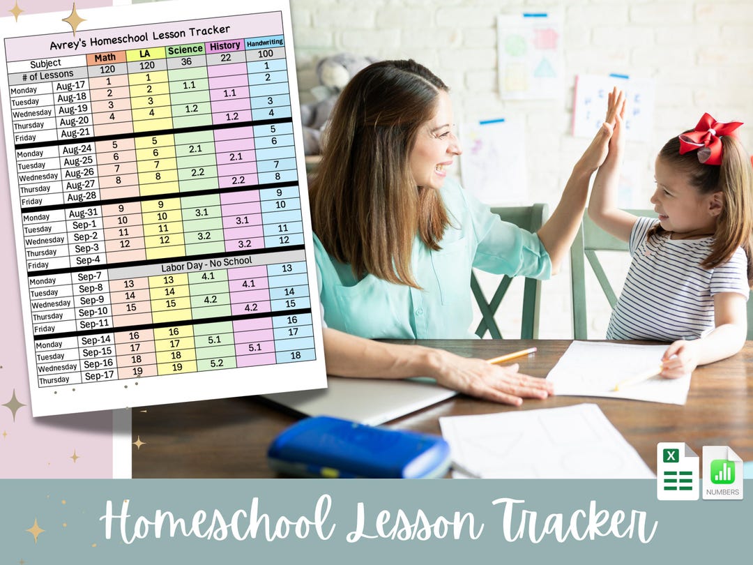 Homeschool Lesson Tracker | Printable Homeschool Planner | Curriculum ...