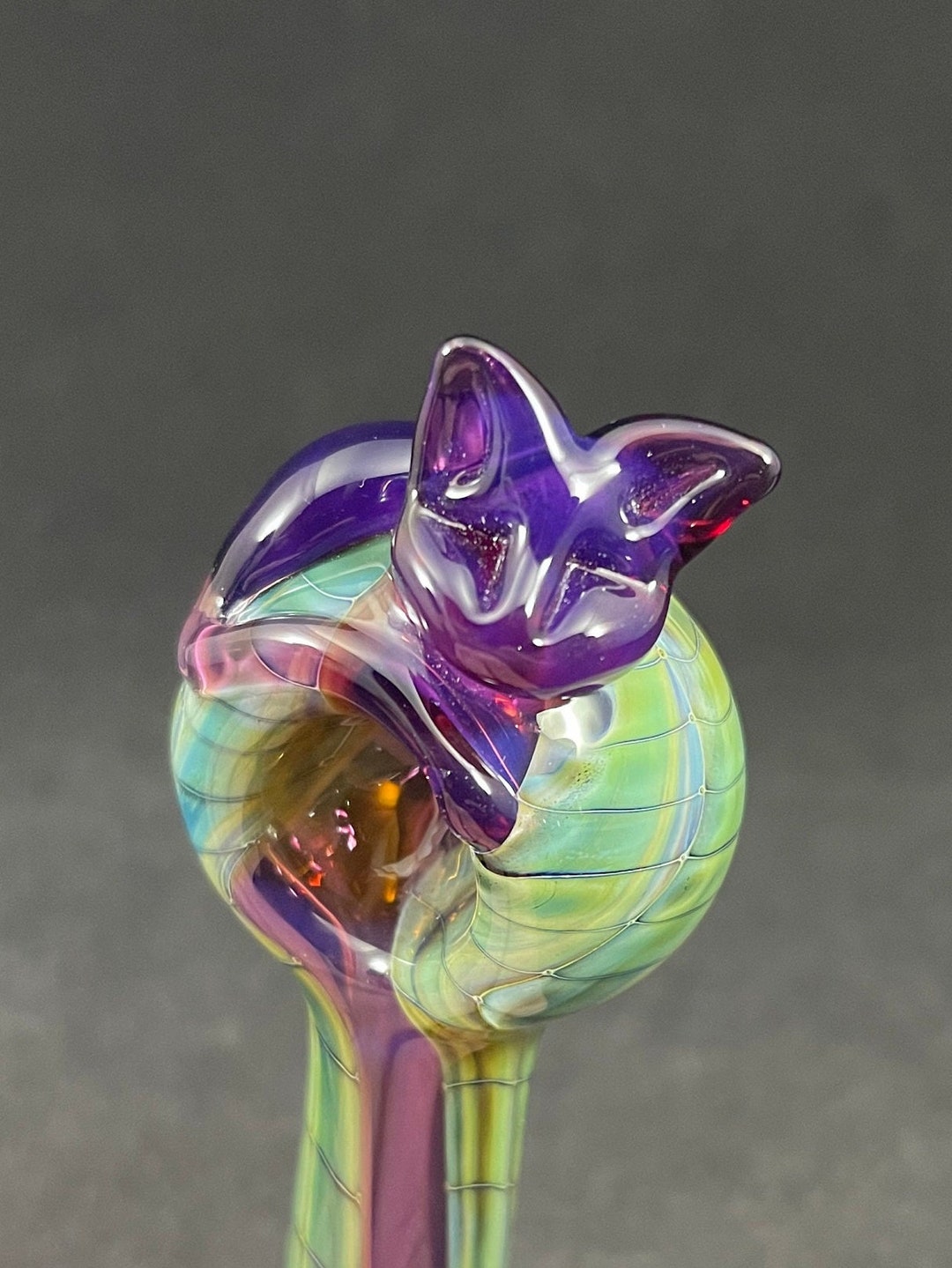 Sleepy Kitty Lizard Skin Pipe - Etsy