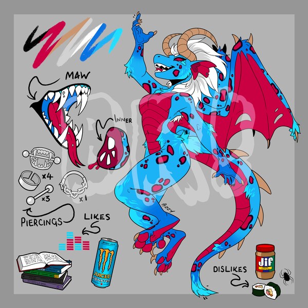Furry Ref Sheet Dragon - Etsy