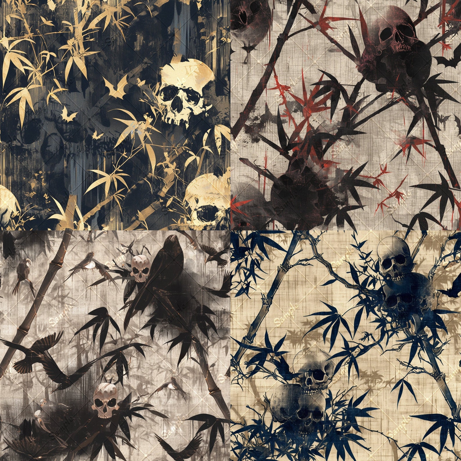 Tang Goth | Ancient Chinese Style Seamless Pattern Set 1 - Etsy