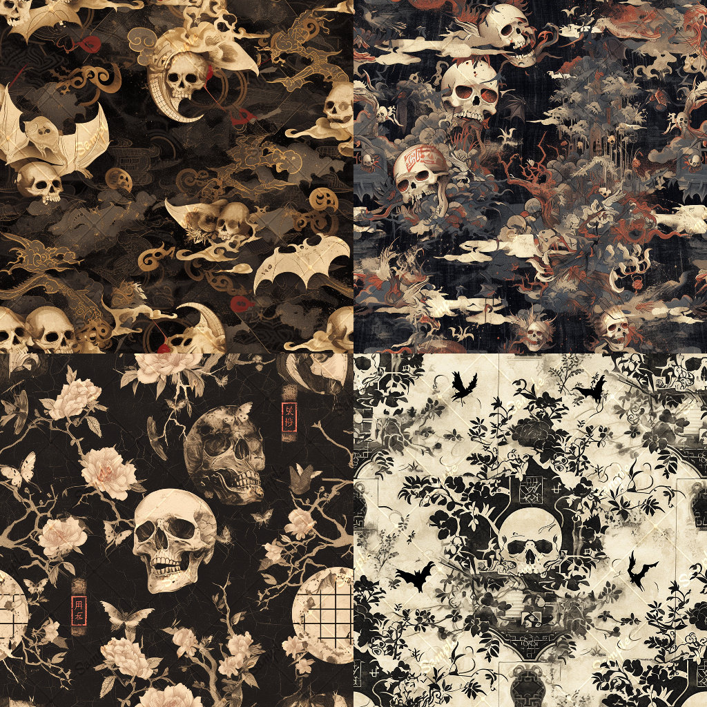 Tang Goth | Ancient Chinese Style Seamless Pattern Set 2 - Etsy