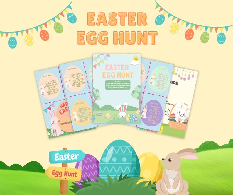 Printable Easter Scavenger Hunt Clues | Kids Easter Bunny Game (digital ...