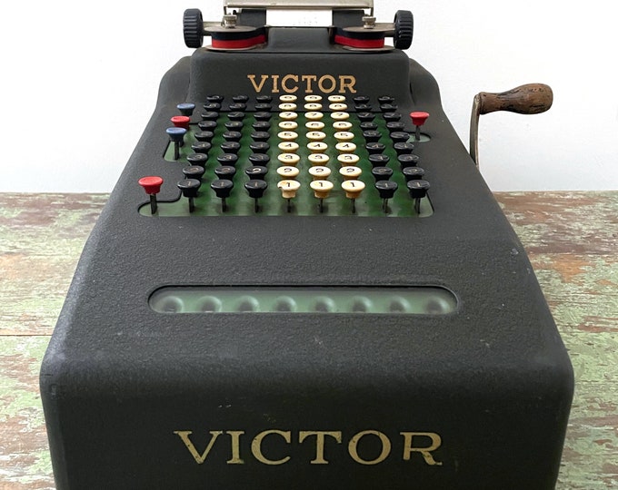 Vintage Victor Adding Machine 1920s Steel Manual Victor 300 Series 8 ...