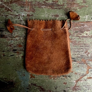 Vintage Suede Satchel Small Drawstring Pouch Nubuck Brown Bag - Etsy