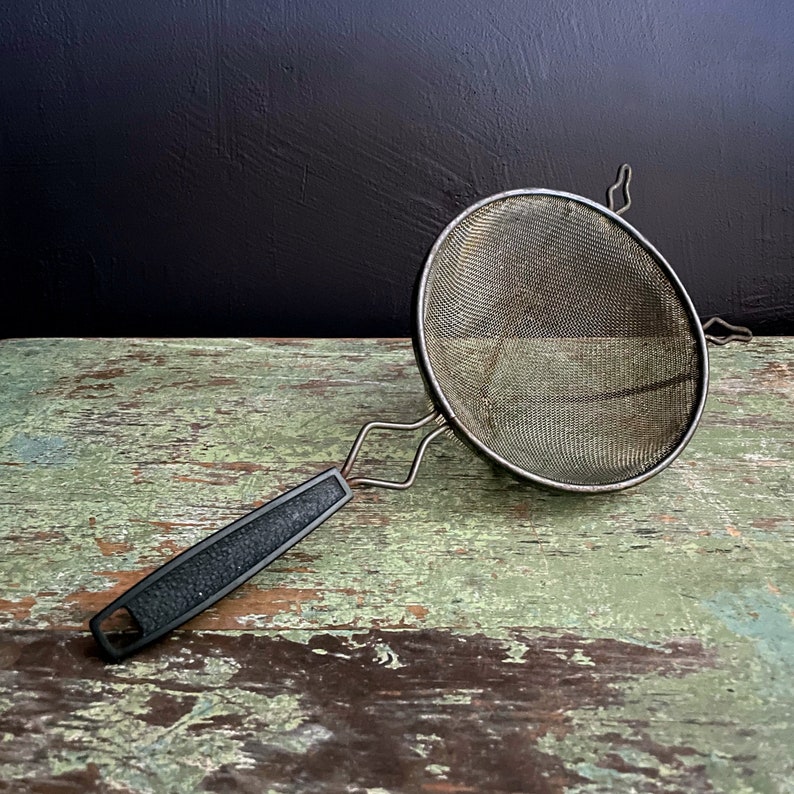 Vintage Sifter Metal Wire Mesh Strainer With Handle Black - Etsy