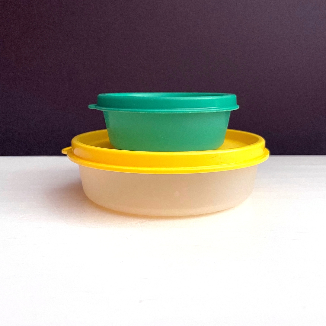 Vintage Tupperware Set of 2 Little Wonders Bowl Tiny Solid Green W/ Lid ...