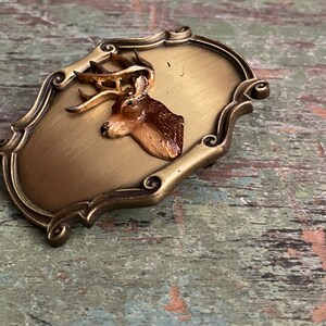 Vintage Buck Belt Buckle Large Brass Buckle Stag Head Medallion Ornate ...