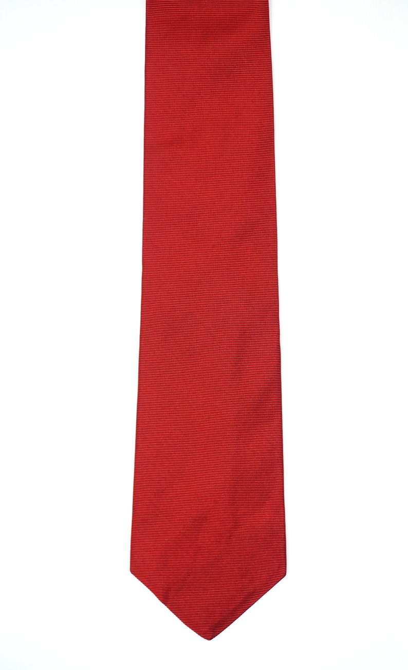 Vintage Red Tie Silk Ribbed Necktie Made by the the Custom - Etsy