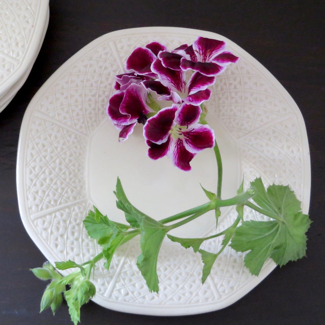 Antique Basket Weave Plates Octagonal White 1910s J.B. & W | Etsy