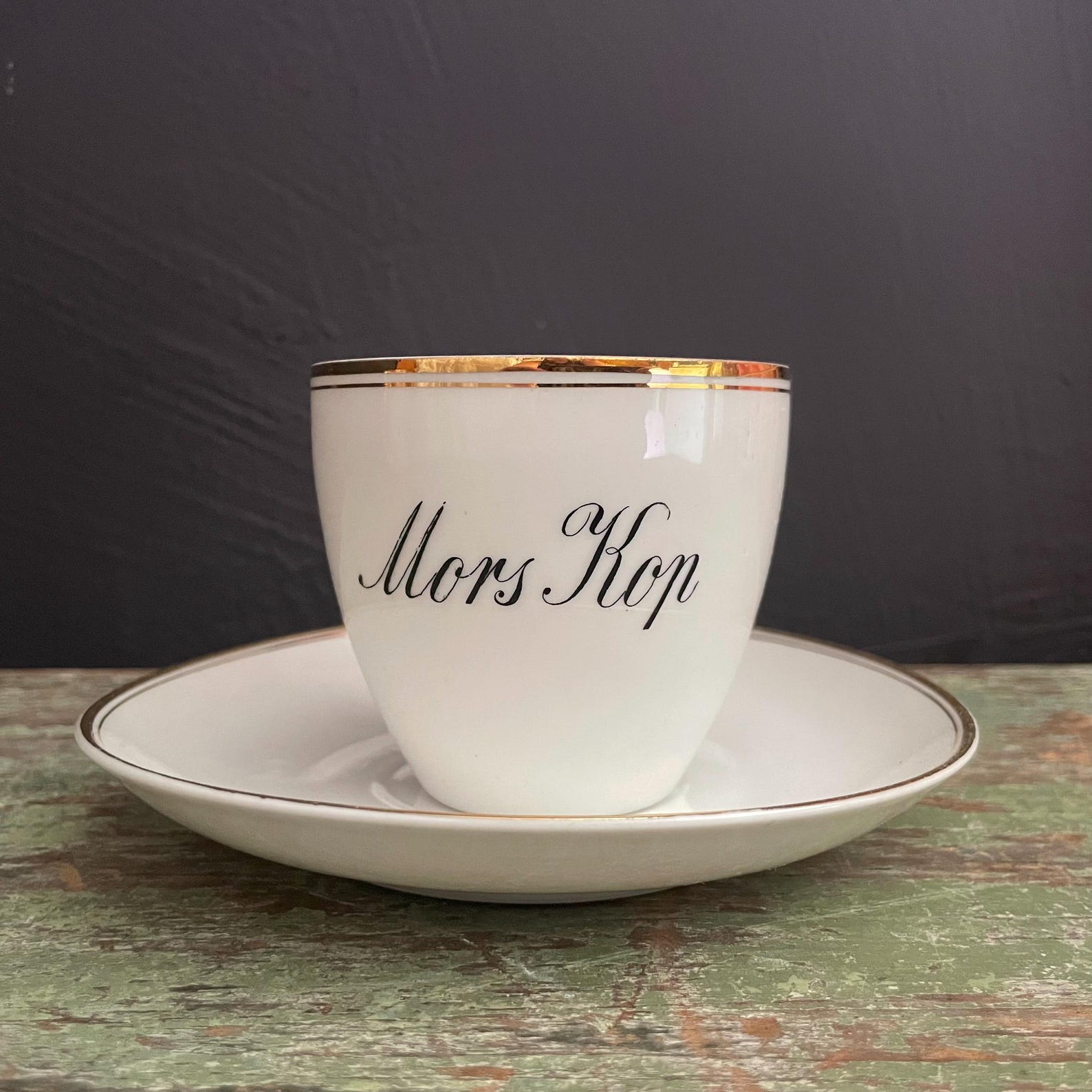Antique Mors Kop Tea Cup With Oval Saucer for Mother's Cup CT Altwasser ...