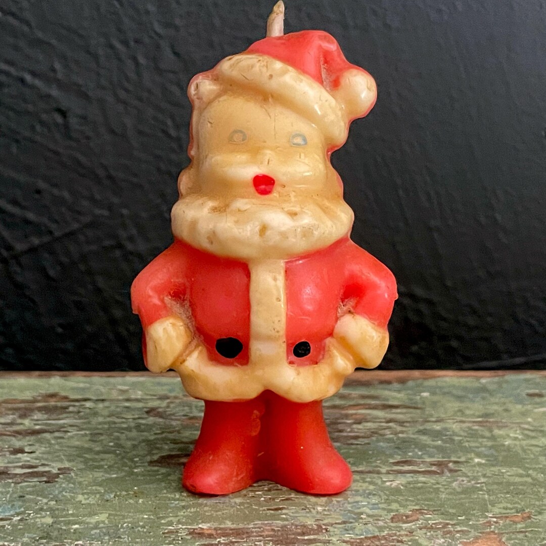 Vintage Santa Candle Gurley 1960s Christmas Candle Unused Molded Santa ...