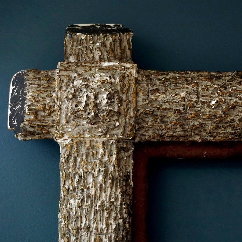 Antique Adirondack Frame Plaster Wood Faux Bois Square Picture Frame ...