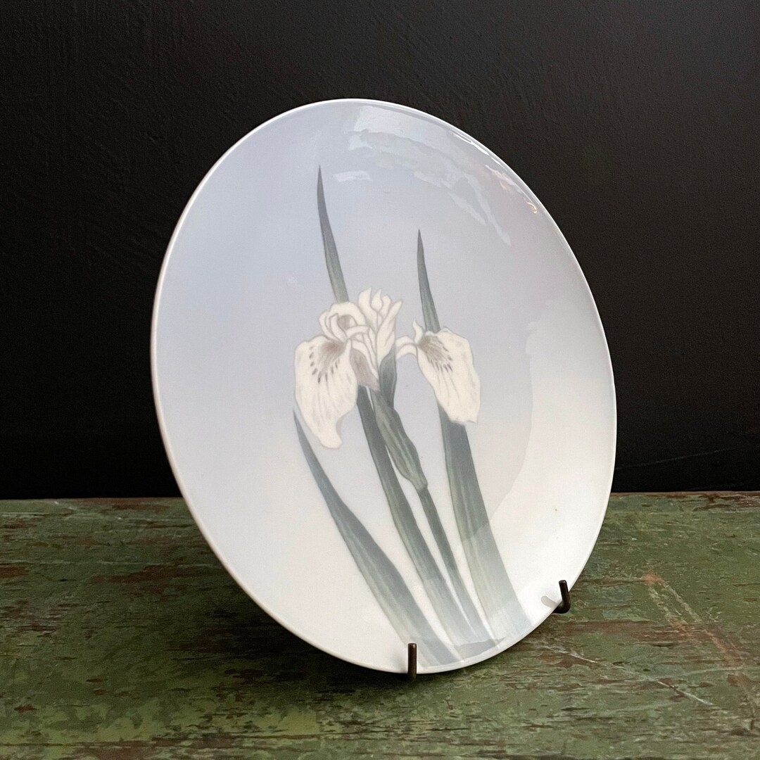 Antique Iris Plate Royal Copenhagen No. 35 Pale Blue Under Glazed Hand ...