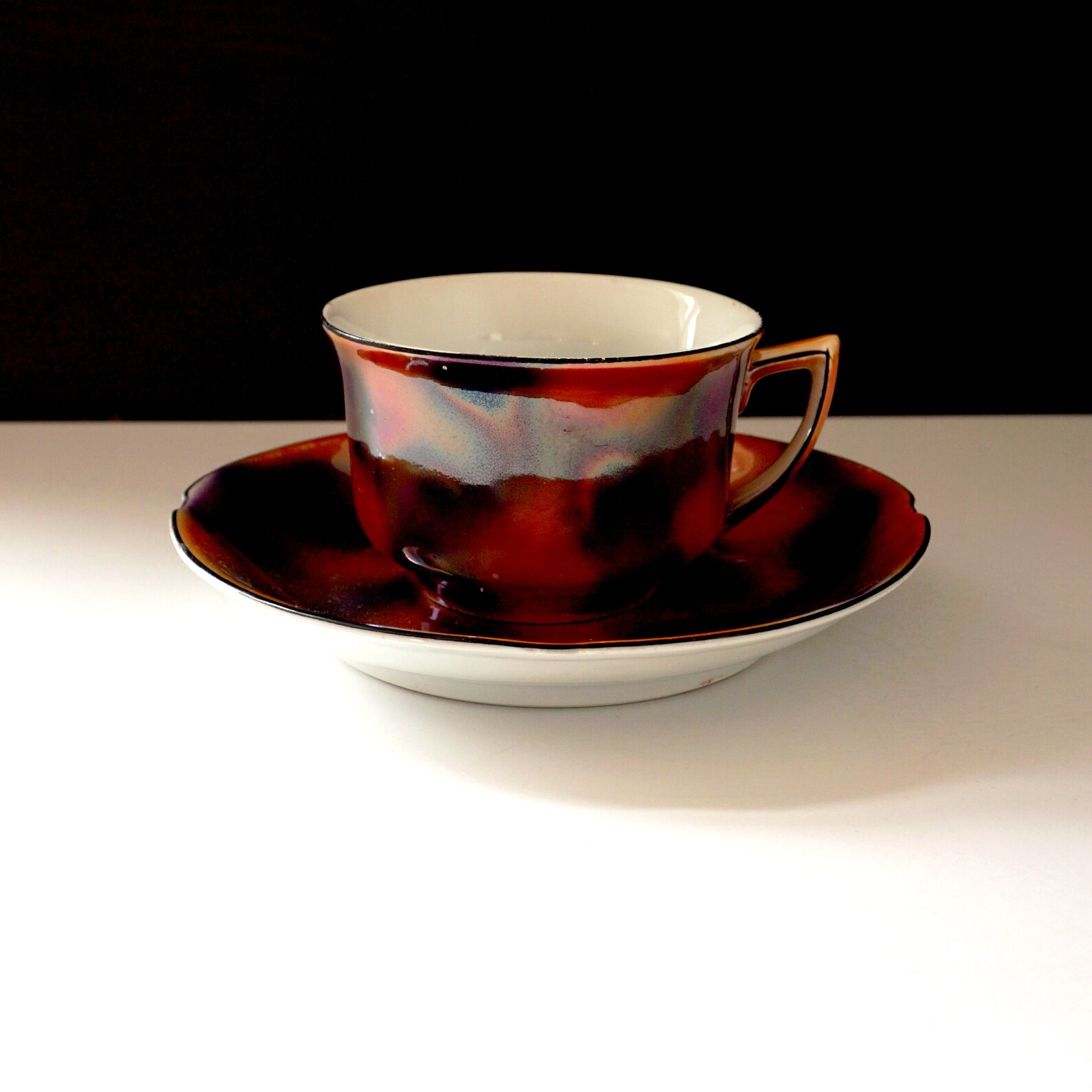 Vintage Lusterware Dinnerware Orange Purple Pitcher 5 Cup and - Etsy