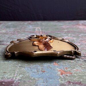 Vintage Buck Belt Buckle Large Brass Buckle Stag Head Medallion Ornate ...