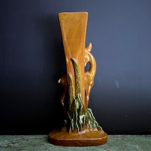 Vintage Vase Gazelle Royal Haeger R707 Brown Glazed Pottery MCM ...