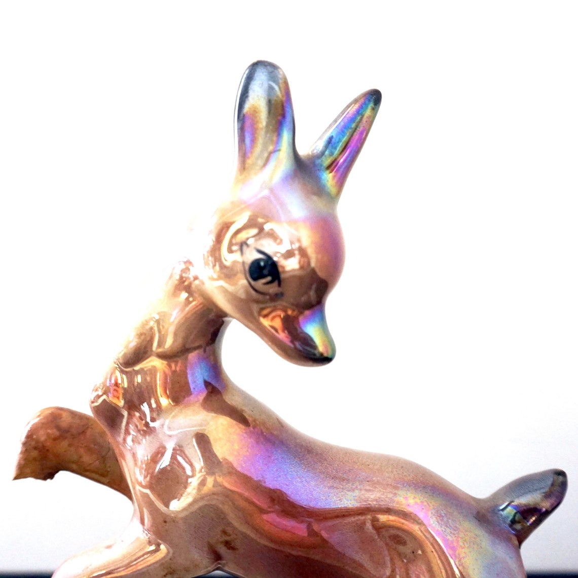 Vintage Deer Lusterware Porcelain Prancing Deer Baby Doe | Etsy