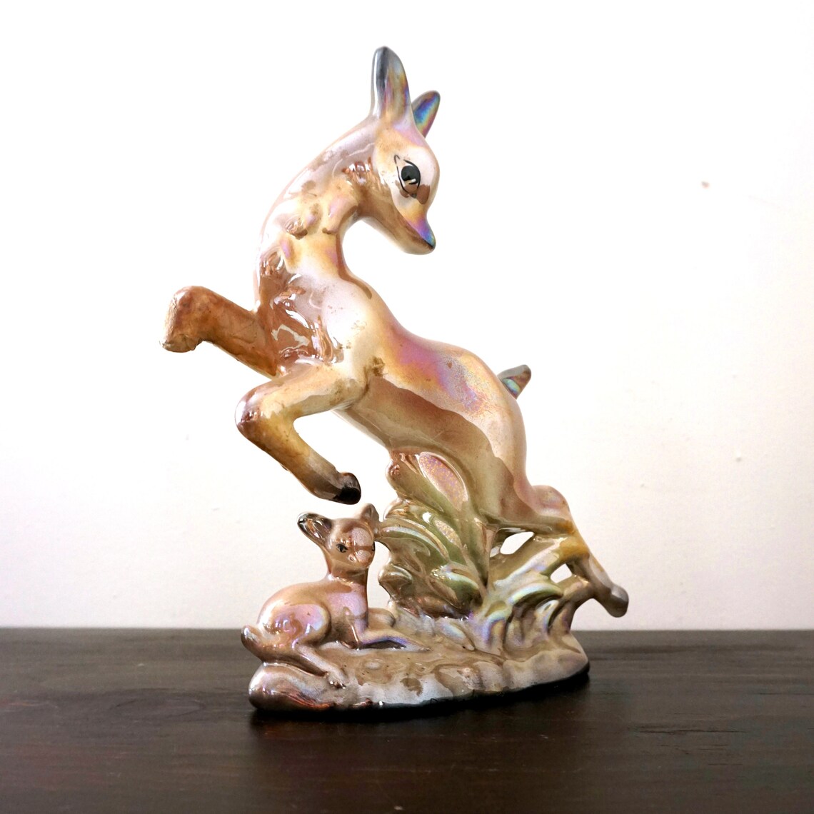 Vintage Deer Lusterware Porcelain Prancing Deer Baby Doe - Etsy