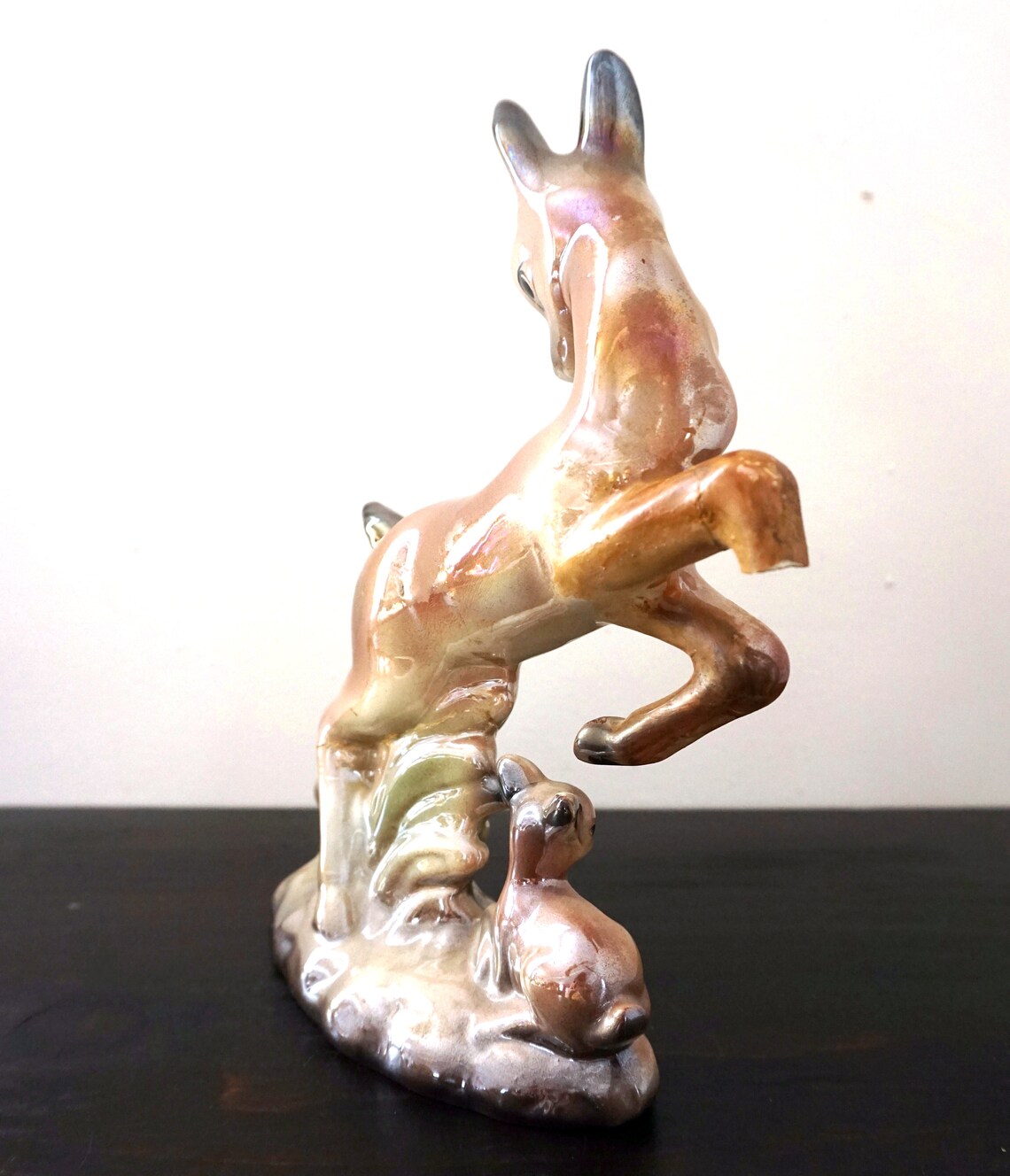 Vintage Deer Lusterware Porcelain Prancing Deer Baby Doe | Etsy