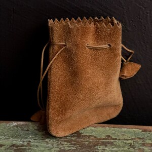 Vintage Suede Satchel Small Drawstring Pouch Nubuck Brown Bag - Etsy