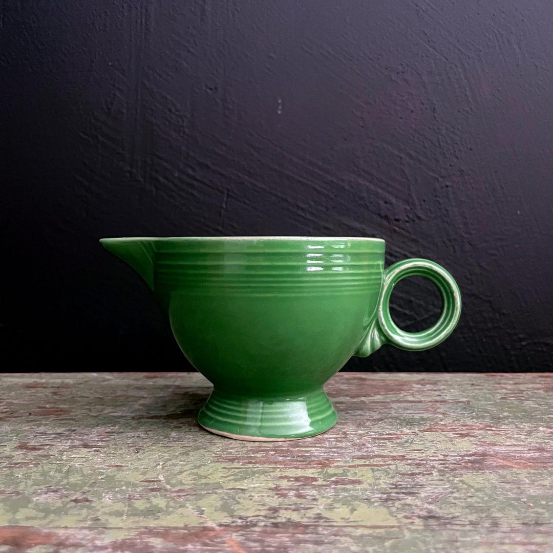 Vintage Fiesta Creamer Medium Green 1960s Cream Pitcher Ring Handle HL ...
