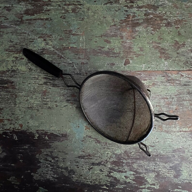 Vintage Sifter Metal Wire Mesh Strainer With Handle Black - Etsy