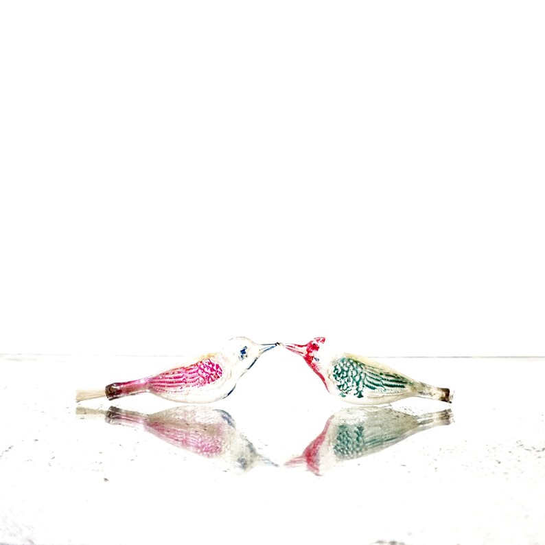 Vintage Bird Ornaments 1940s War Era Clear Glass Hummingbirds - Etsy