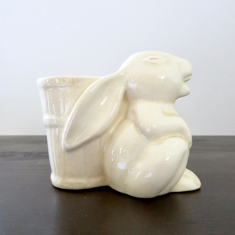 Vintage Easter Bunny Planter White Rabbit Mid Century Ceramic - Etsy