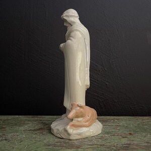 Vintage Nativity Figurine Shepard With Sheep Dog Hand Painted Ceramic ...