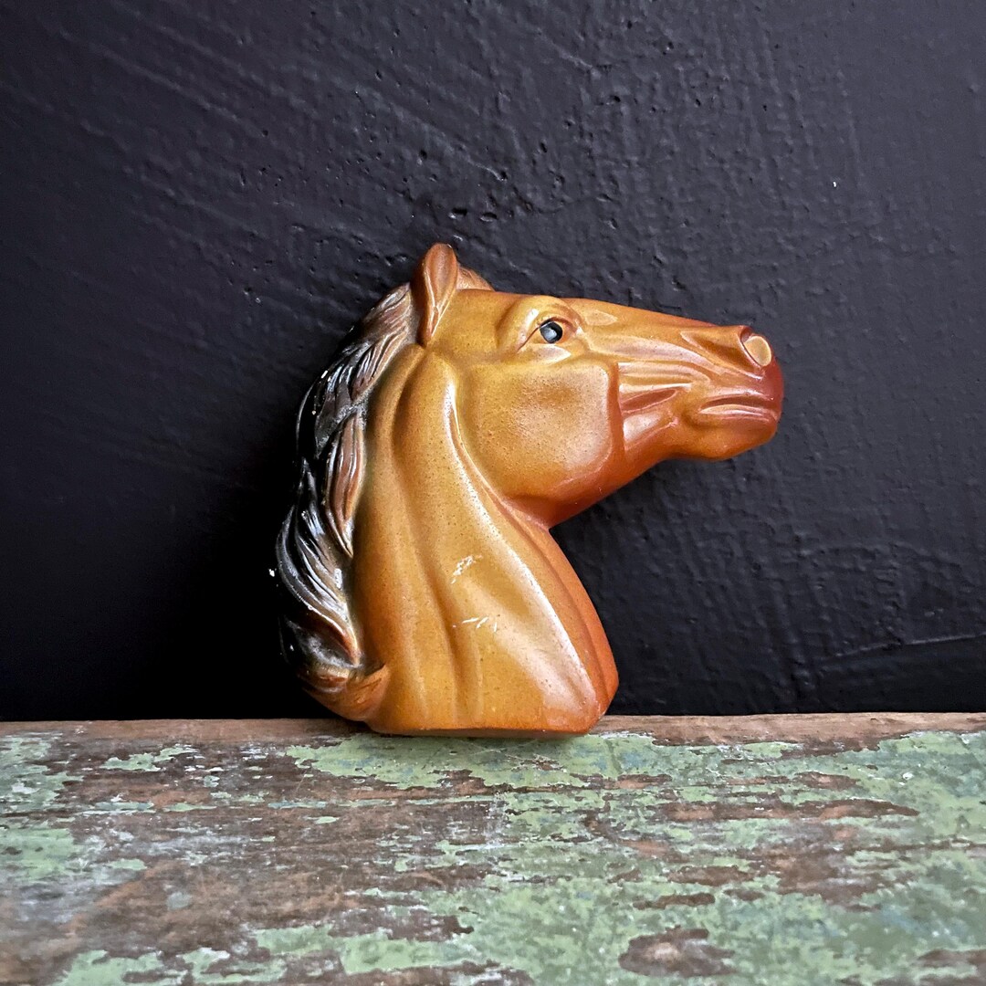 Vintage Horse Head Chalkware Small Wall Hanging Horse Bust 1951 Miller ...