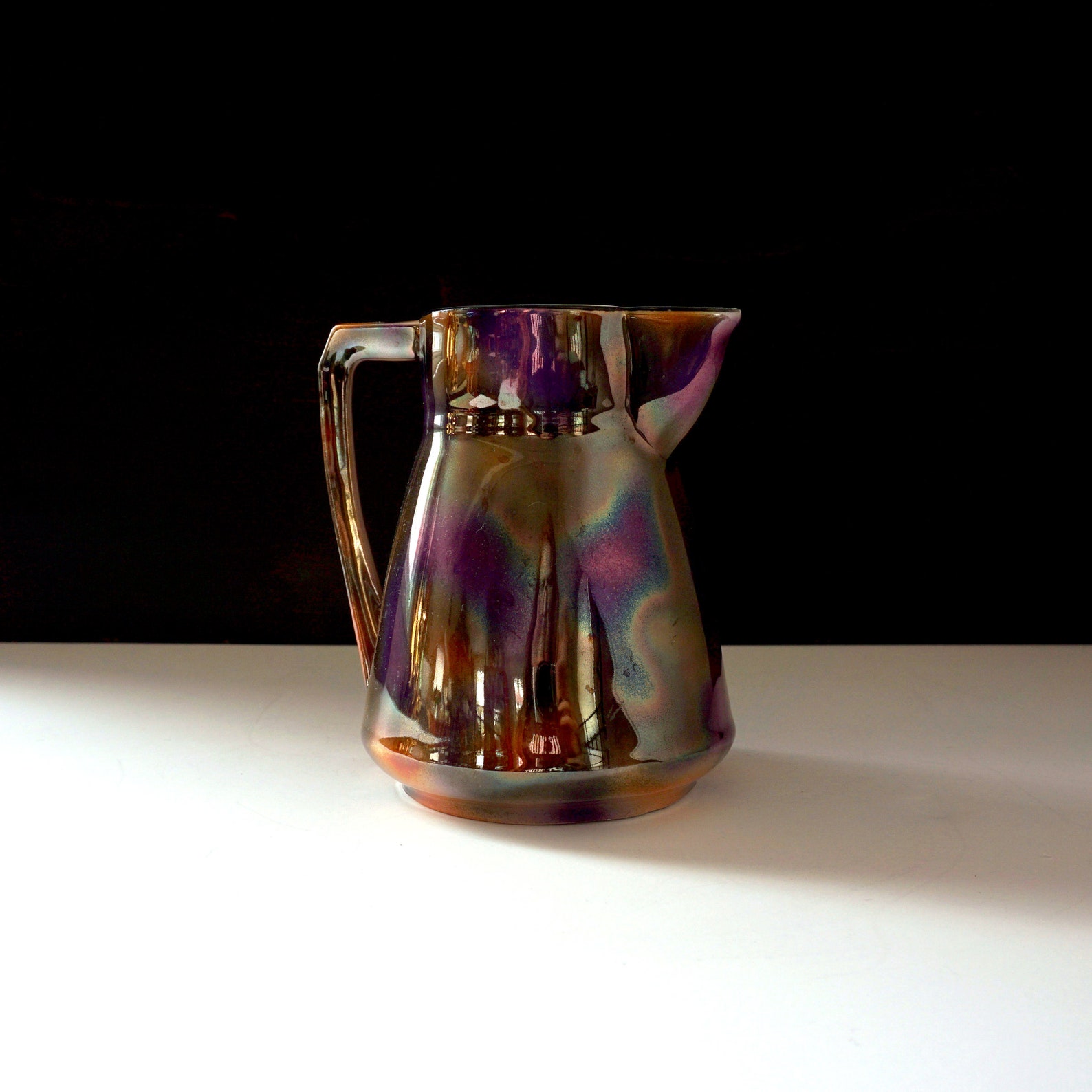 Vintage Lusterware Dinnerware Orange Purple Pitcher 5 Cup and - Etsy