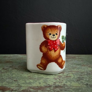 Vintage Heart Vase Teddy Bears German Girl Bear 4 Leaf Clover Small ...