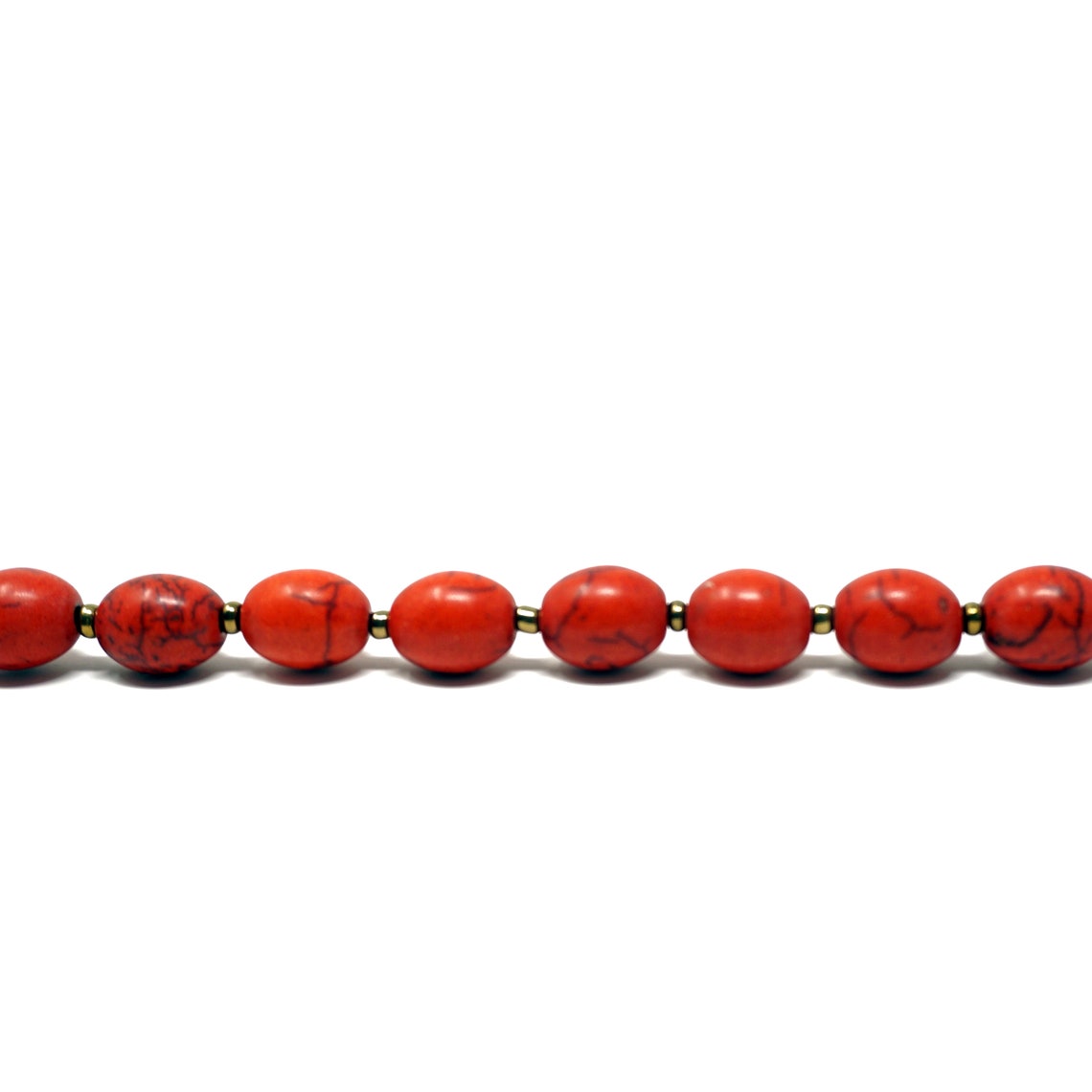 Vintage Red Turquoise Necklace Faux Bead Strand Engineered | Etsy