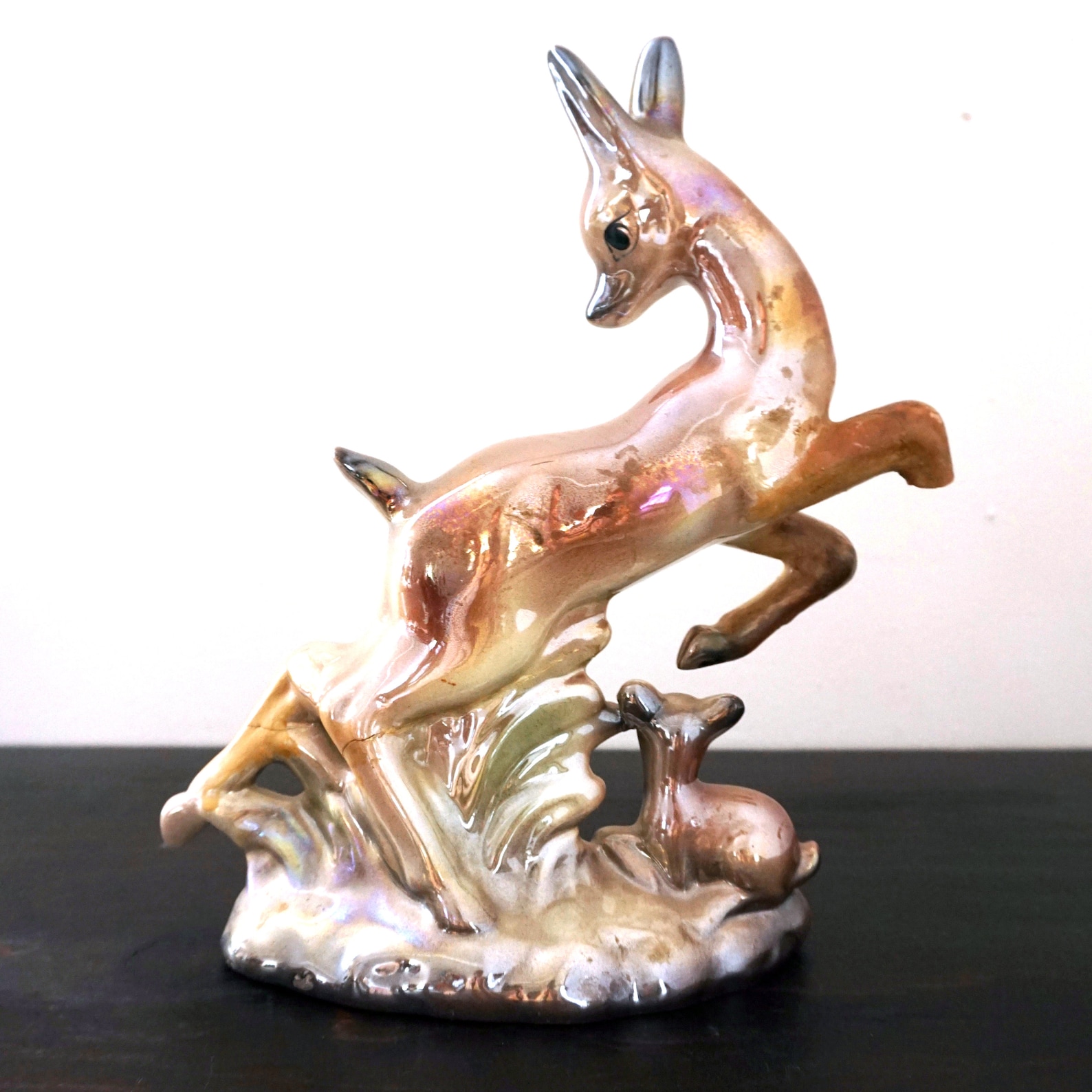 Vintage Deer Lusterware Porcelain Prancing Deer Baby Doe - Etsy