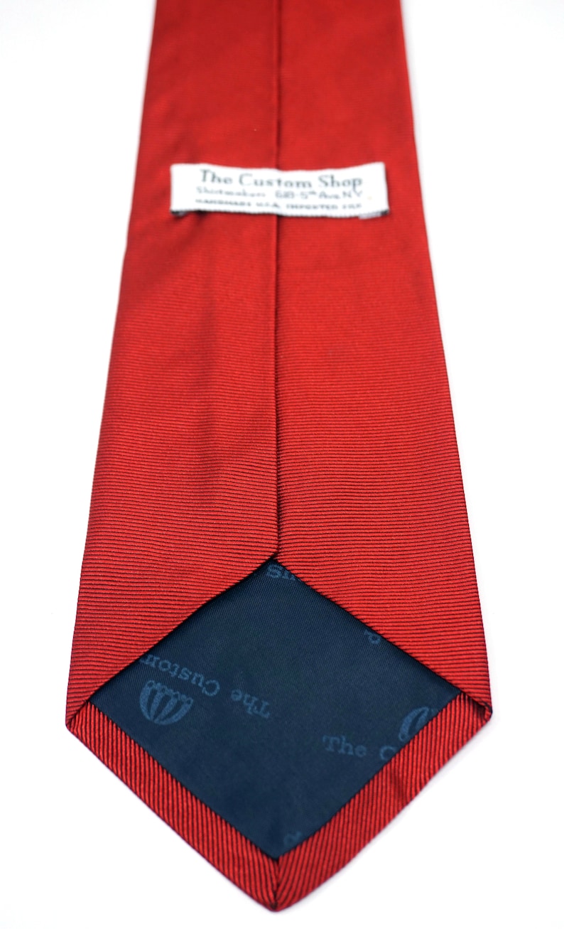 Vintage Red Tie Silk Ribbed Necktie Made by the the Custom - Etsy