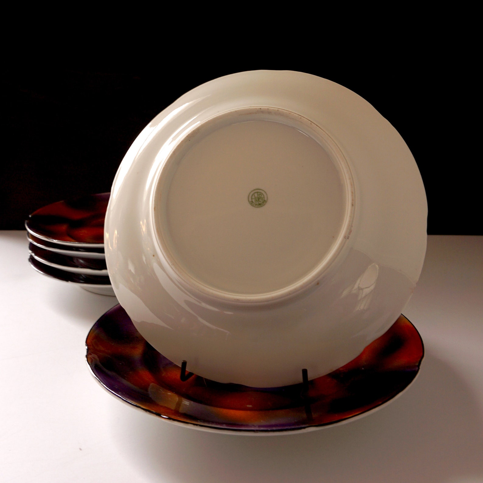 Vintage Lusterware Dinnerware Orange Purple Pitcher 5 Cup and - Etsy