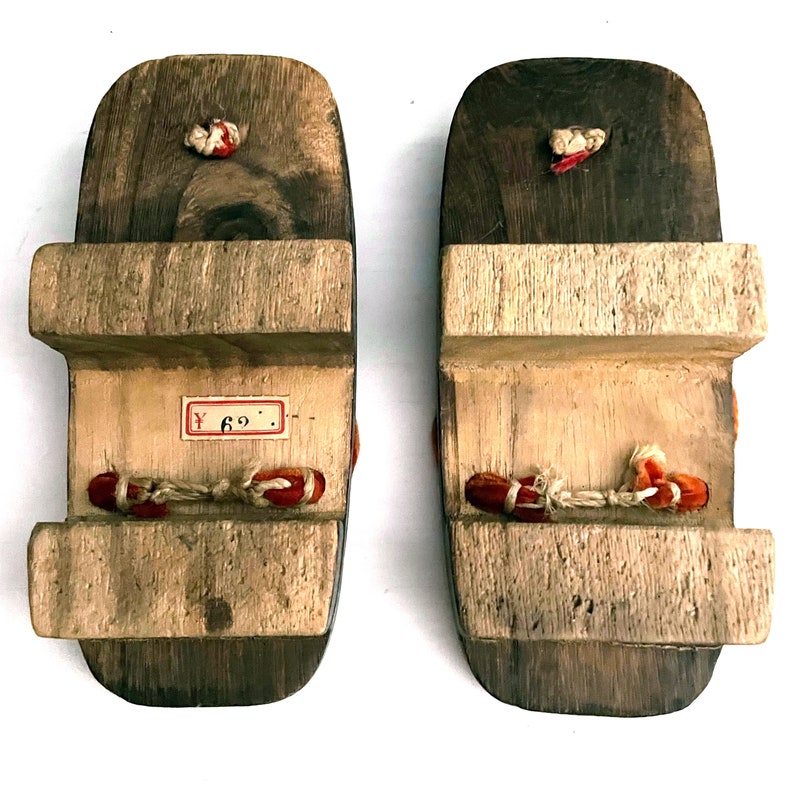 Vintage Japanese Shoes Wooden Geta Hand Painted Decorative | Etsy