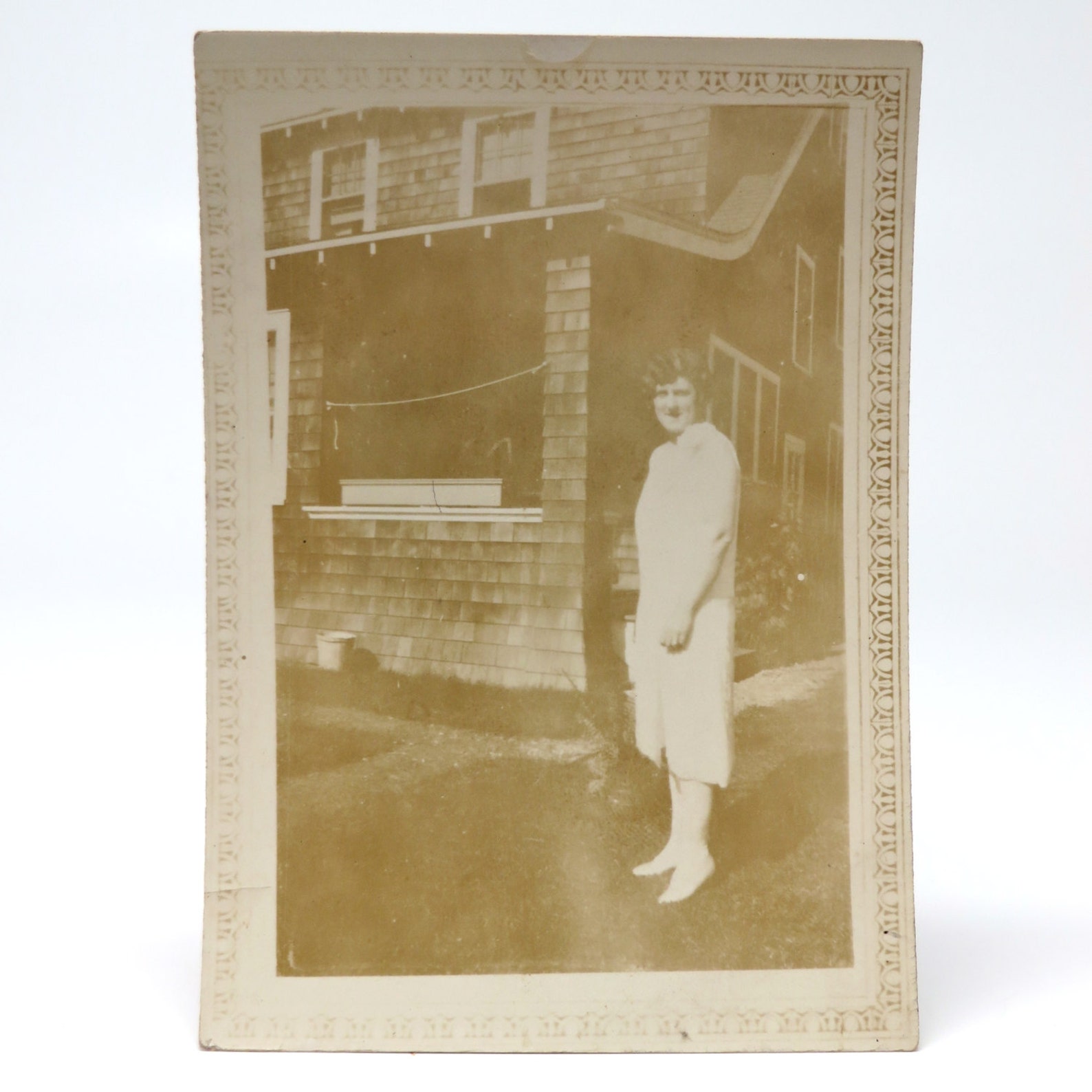 Vintage Photograph 1920s Girl Yard House Craftsman Style - Etsy