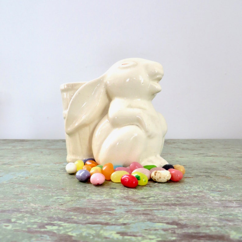 Vintage Easter Bunny Planter White Rabbit Mid Century Ceramic - Etsy