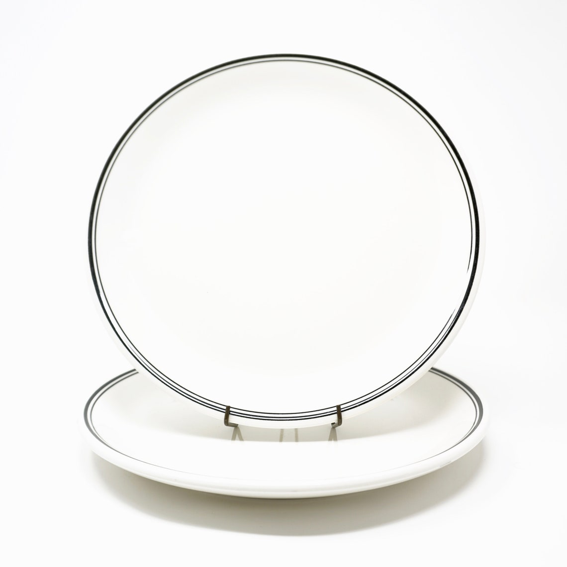 Vintage Dinner Plates White Black Rim Restaurant Ware Buffalo - Etsy