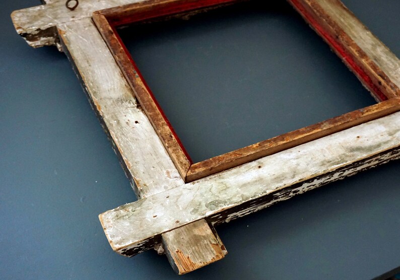Antique Adirondack Frame Plaster Wood Faux Bois Square Picture Frame ...