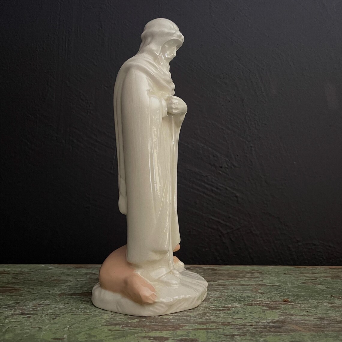 Vintage Nativity Figurine Shepard With Sheep Dog Hand Painted Ceramic ...