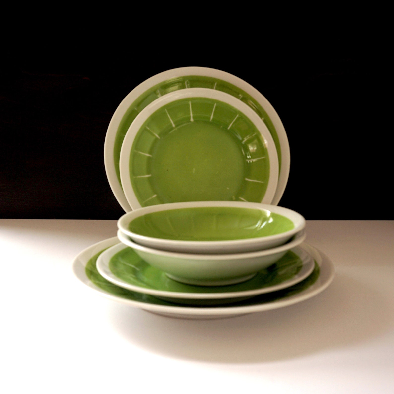 Vintage Green Dinnerware Victoria China Czechoslovakia 1940s - Etsy