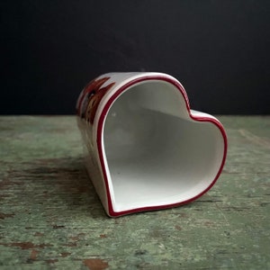 Vintage Heart Vase Teddy Bears German Girl Bear 4 Leaf Clover Small ...