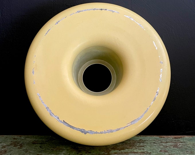 Vintage Bundt Yellow Enameled Metal Smooth Ring Cake Pan 10" Bundt Mold ...