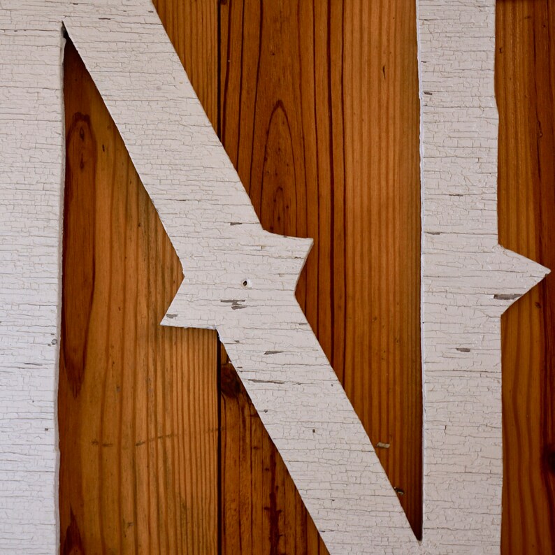 Vintage Letter N Sign Large Wood Cut Out Initial N Chippy | Etsy