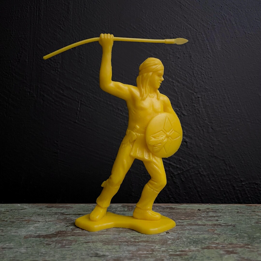 Vintage Indian Figurine Tim Mee Toys Yellow Plastic Native American ...