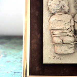 1970s Joseph Zutz Artwork Wall Sculpture Boys Chamber Pots Carved Look ...